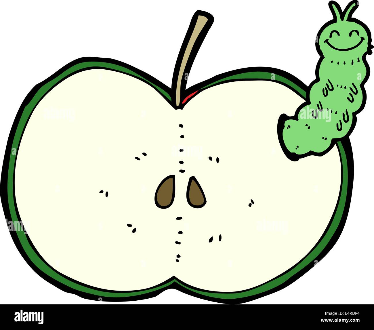 cartoon bug eating apple Stock Vector Image & Art - Alamy
