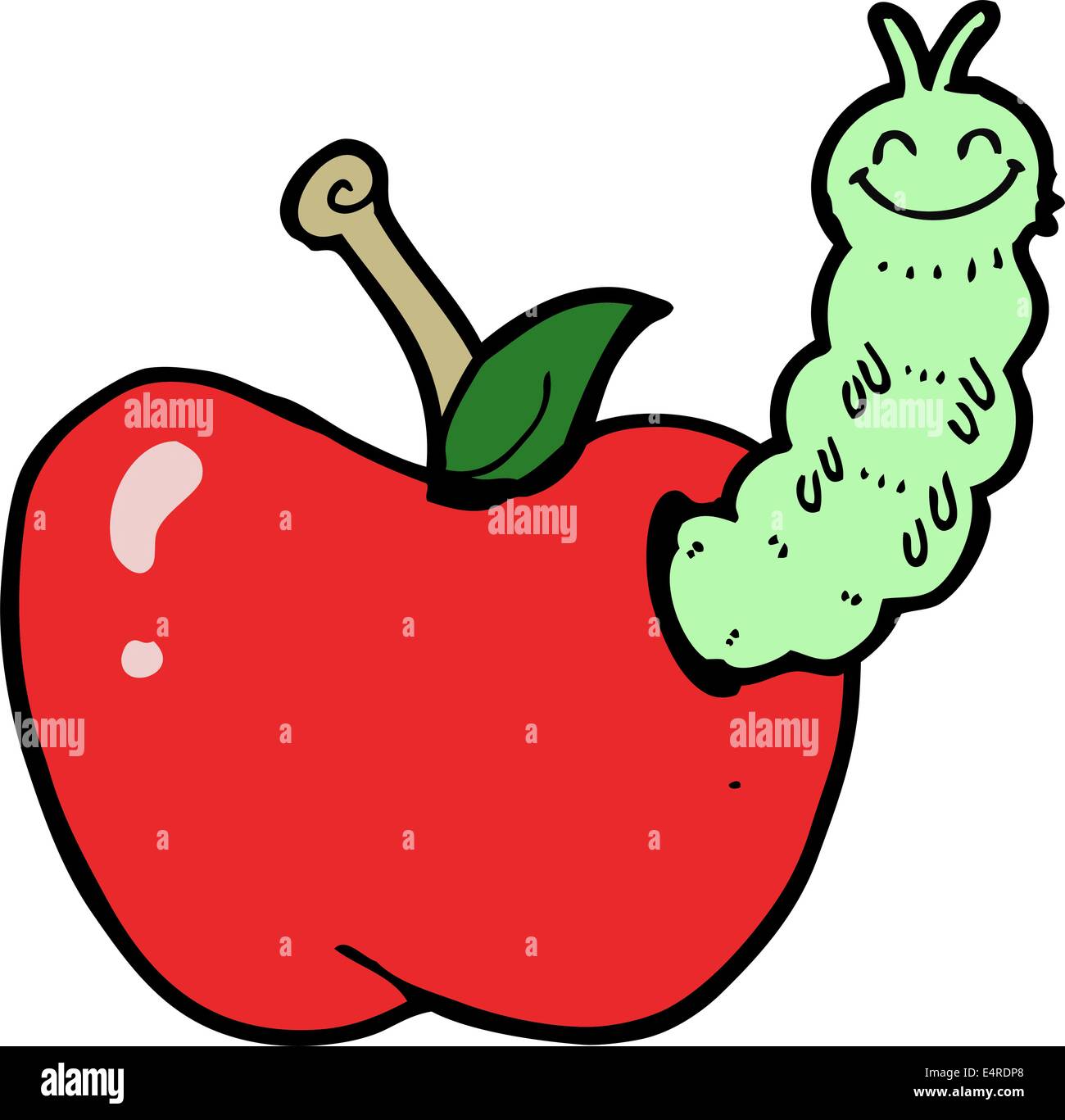cartoon bug eating apple Stock Vector Image & Art - Alamy