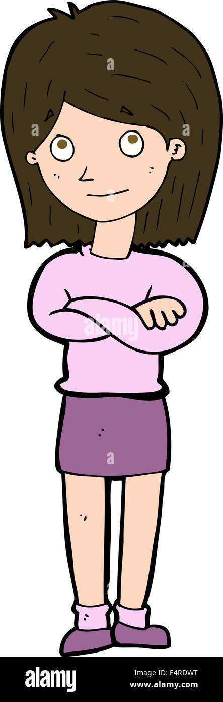 cartoon friendly girl rolling eyes Stock Vector Image & Art - Alamy