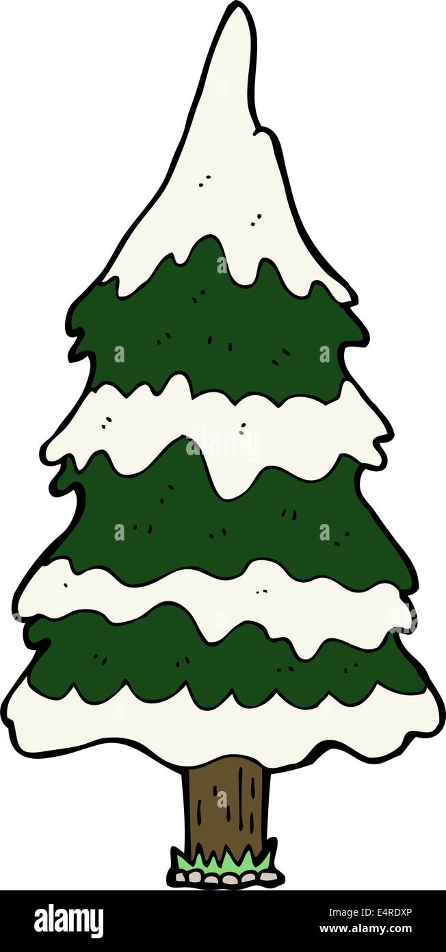 cartoon snowy tree Stock Vector Image & Art - Alamy