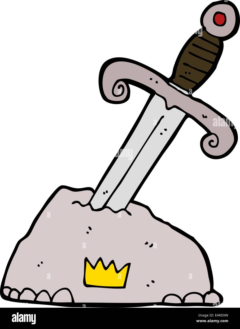 cartoon sword in stone Stock Vector Image & Art - Alamy
