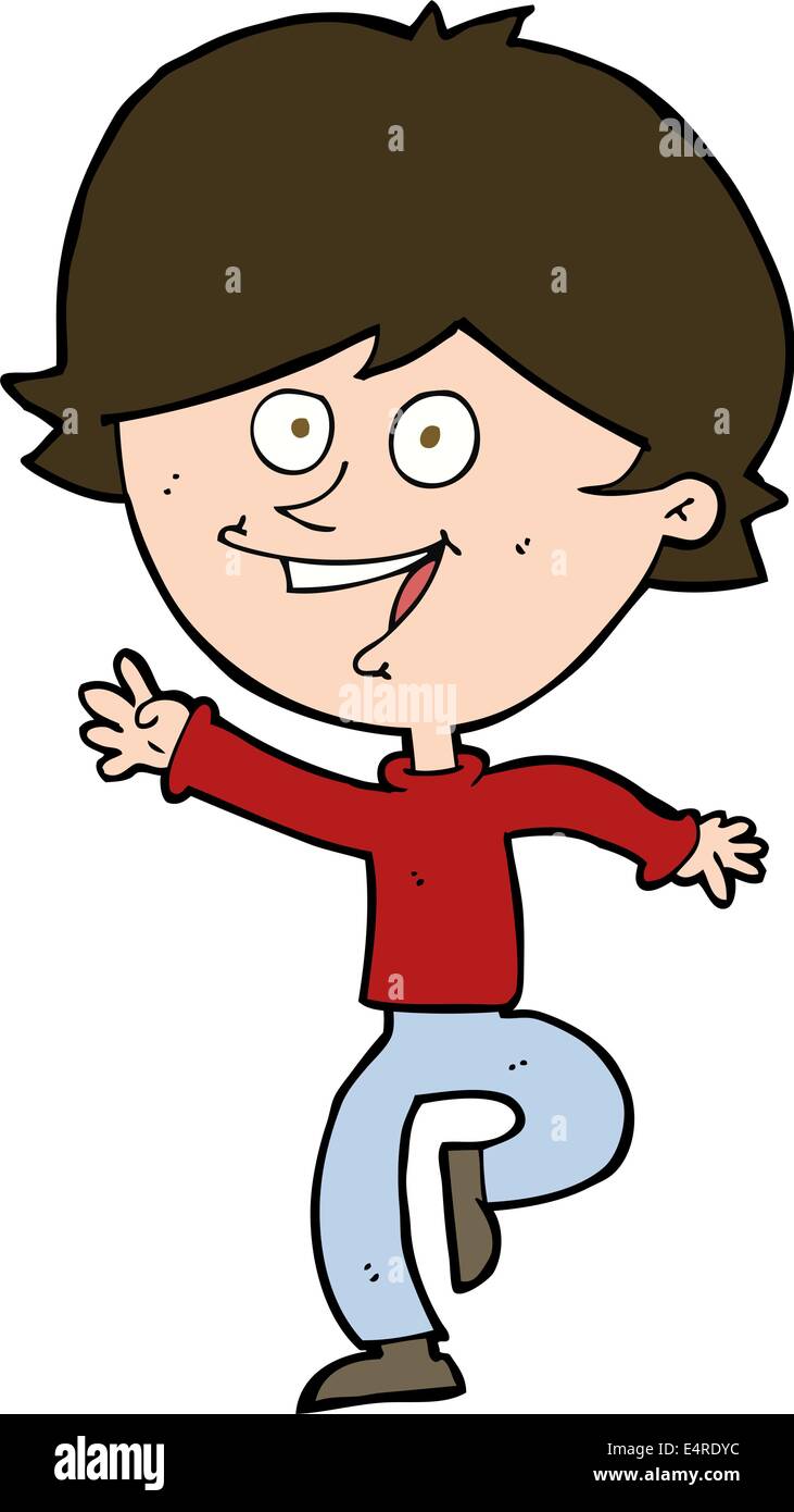 cartoon happy waving boy Stock Vector Image & Art - Alamy