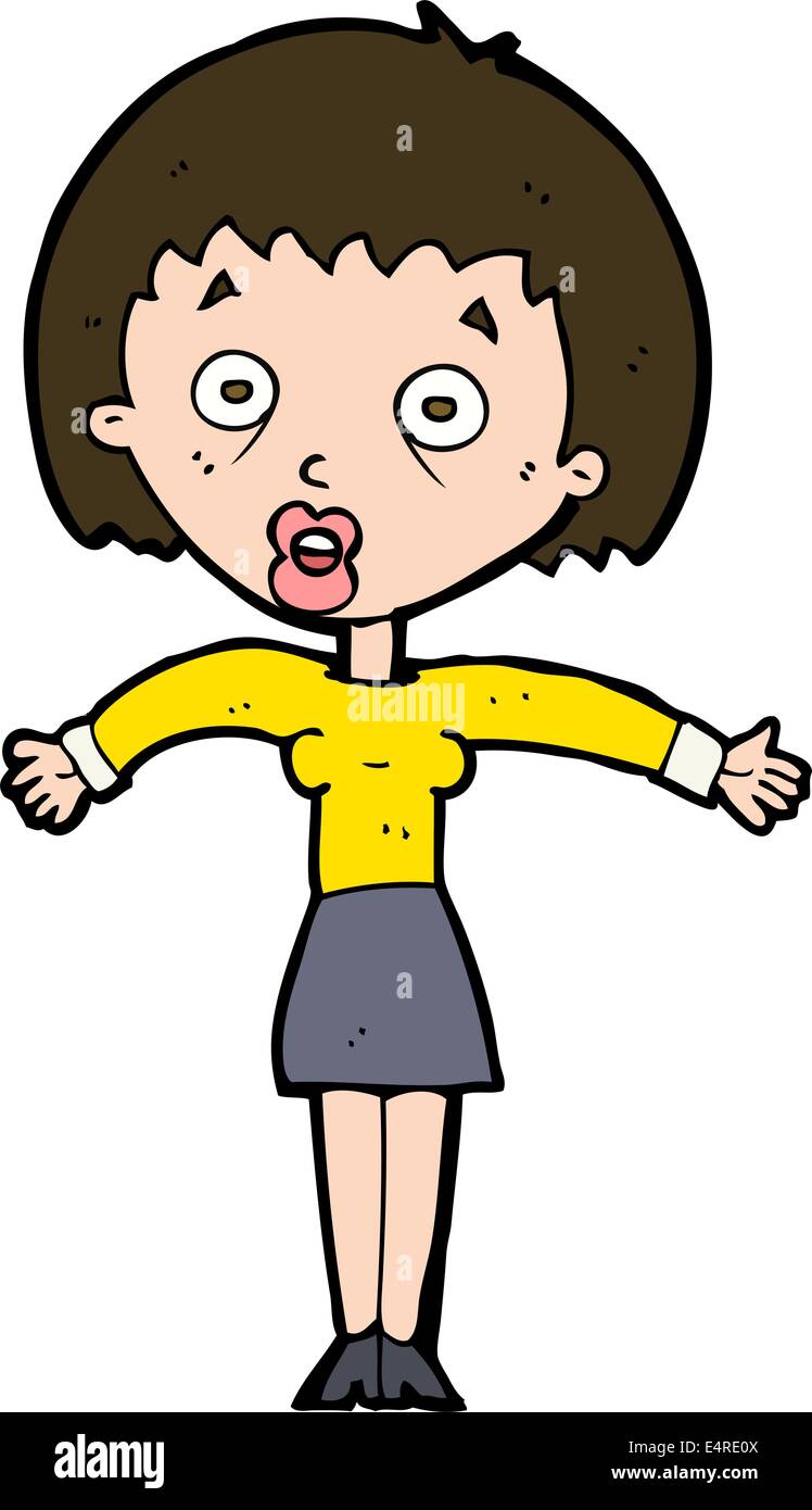 cartoon woman shrugging shoulders Stock Vector Image & Art - Alamy