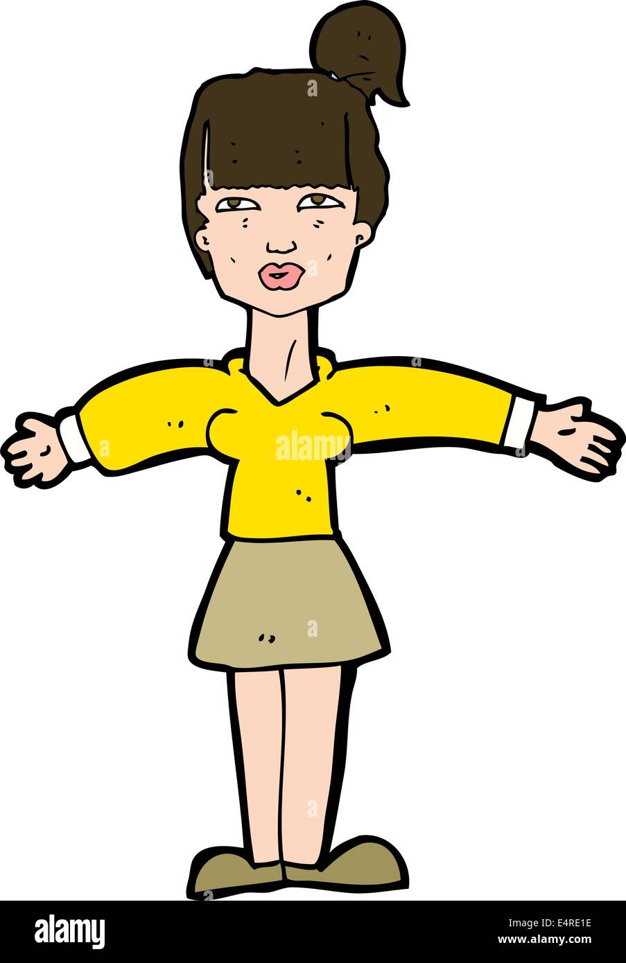 cartoon woman shrugging shoulders Stock Vector Image & Art - Alamy