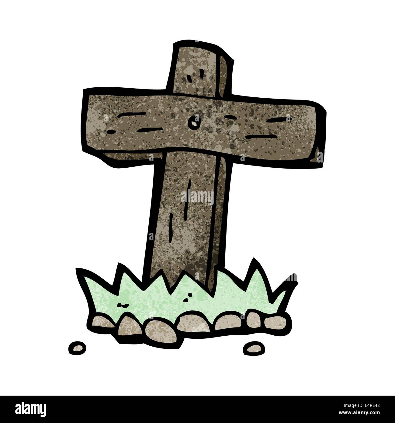 cartoon wooden cross grave Stock Vector Image & Art - Alamy