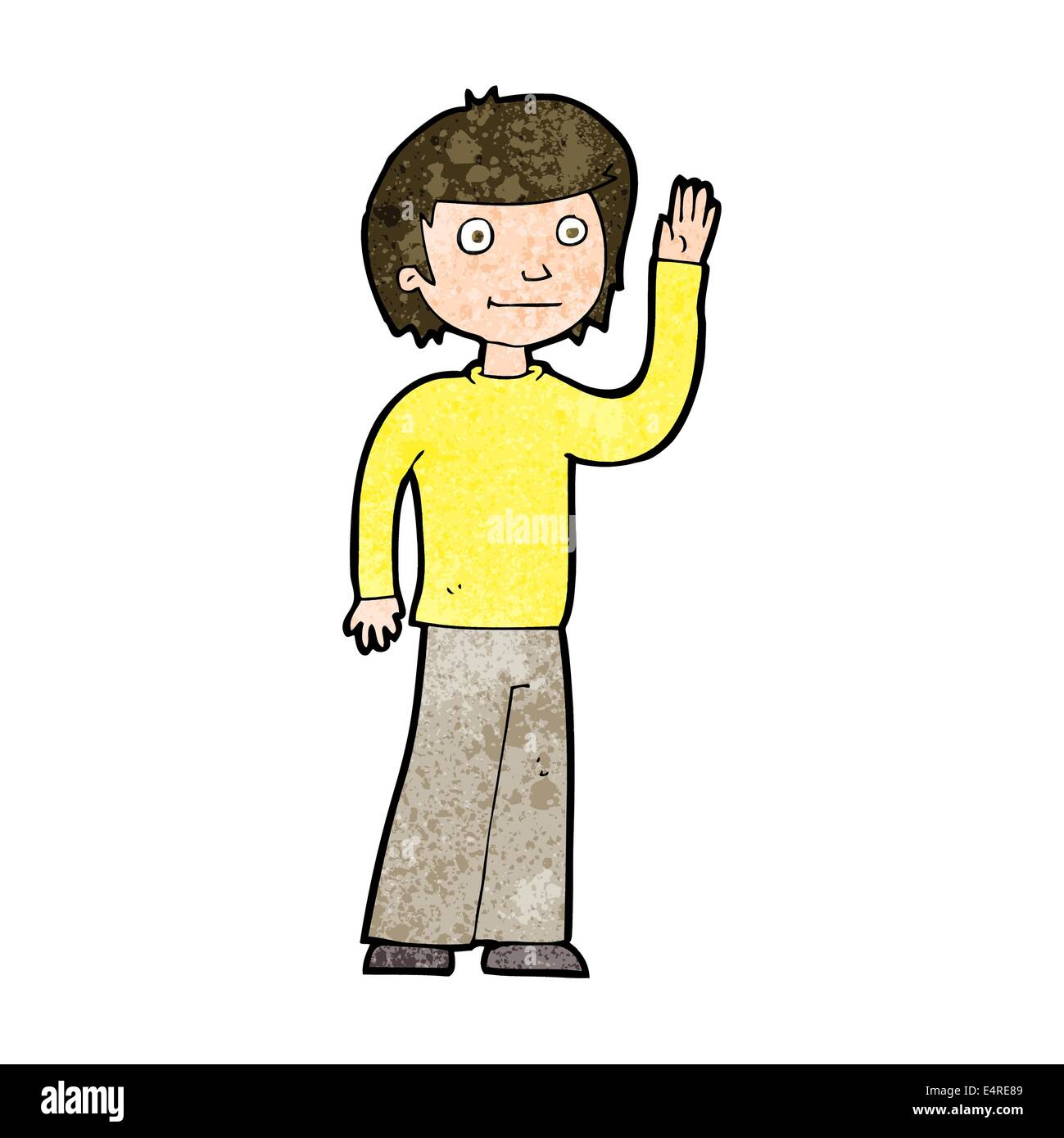 cartoon friendly boy waving Stock Vector Image & Art - Alamy