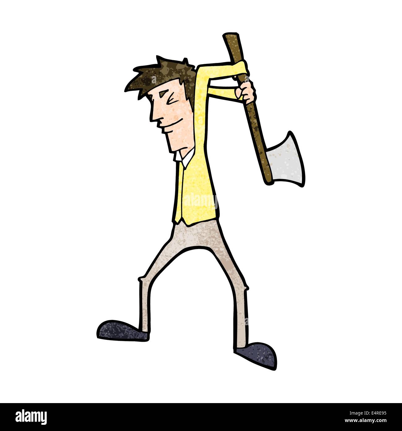 cartoon man swinging axe Stock Vector Image & Art - Alamy