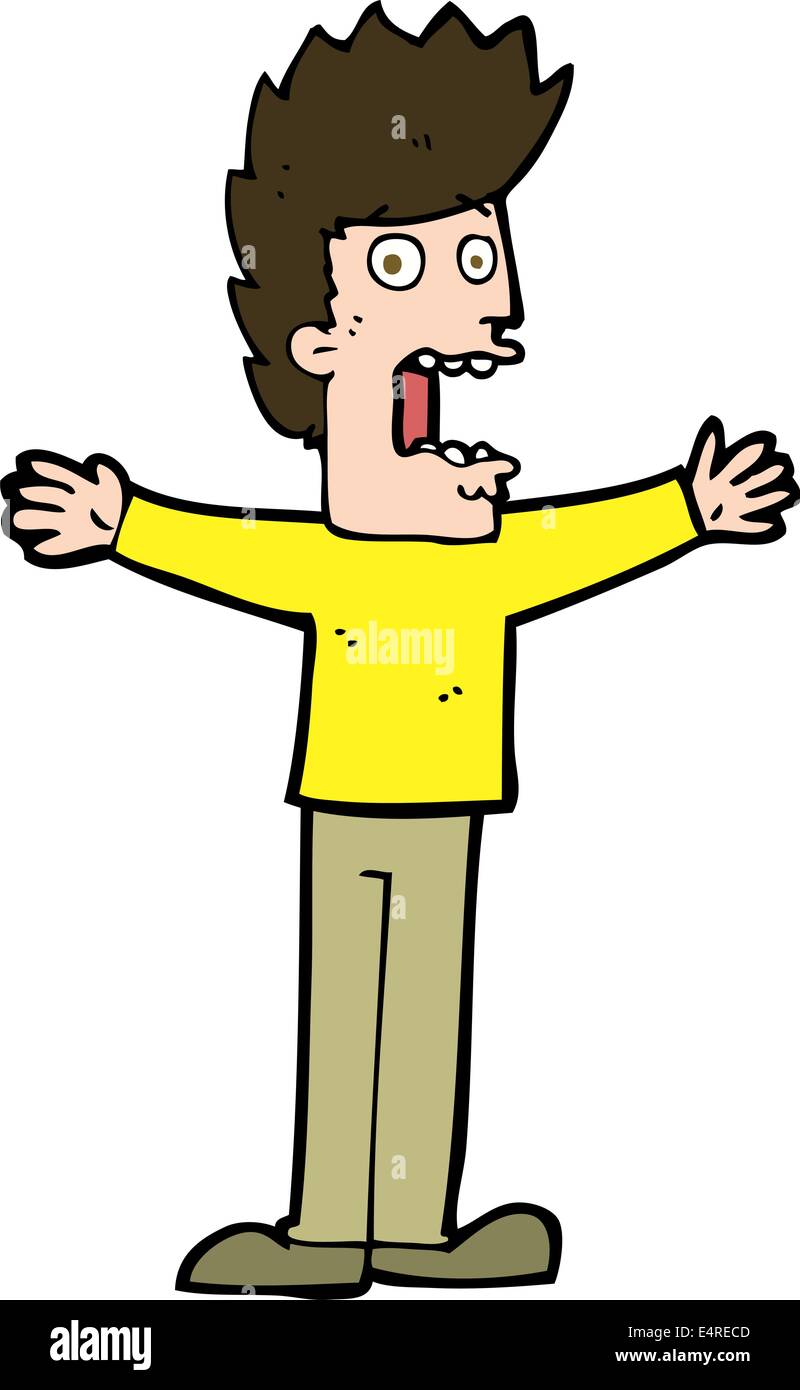 cartoon terrified man Stock Vector Image & Art - Alamy