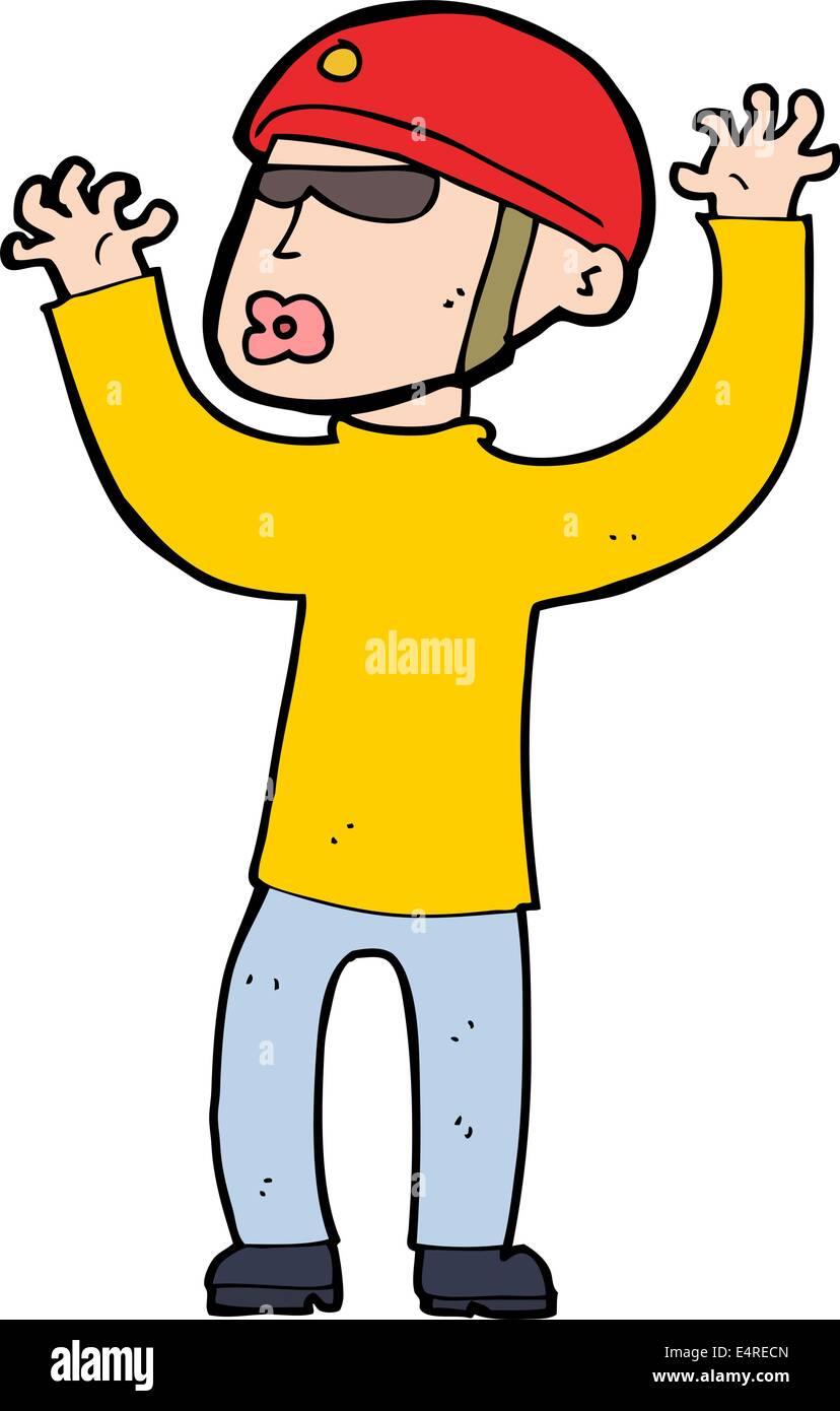 cartoon security man panicking Stock Vector Image & Art - Alamy