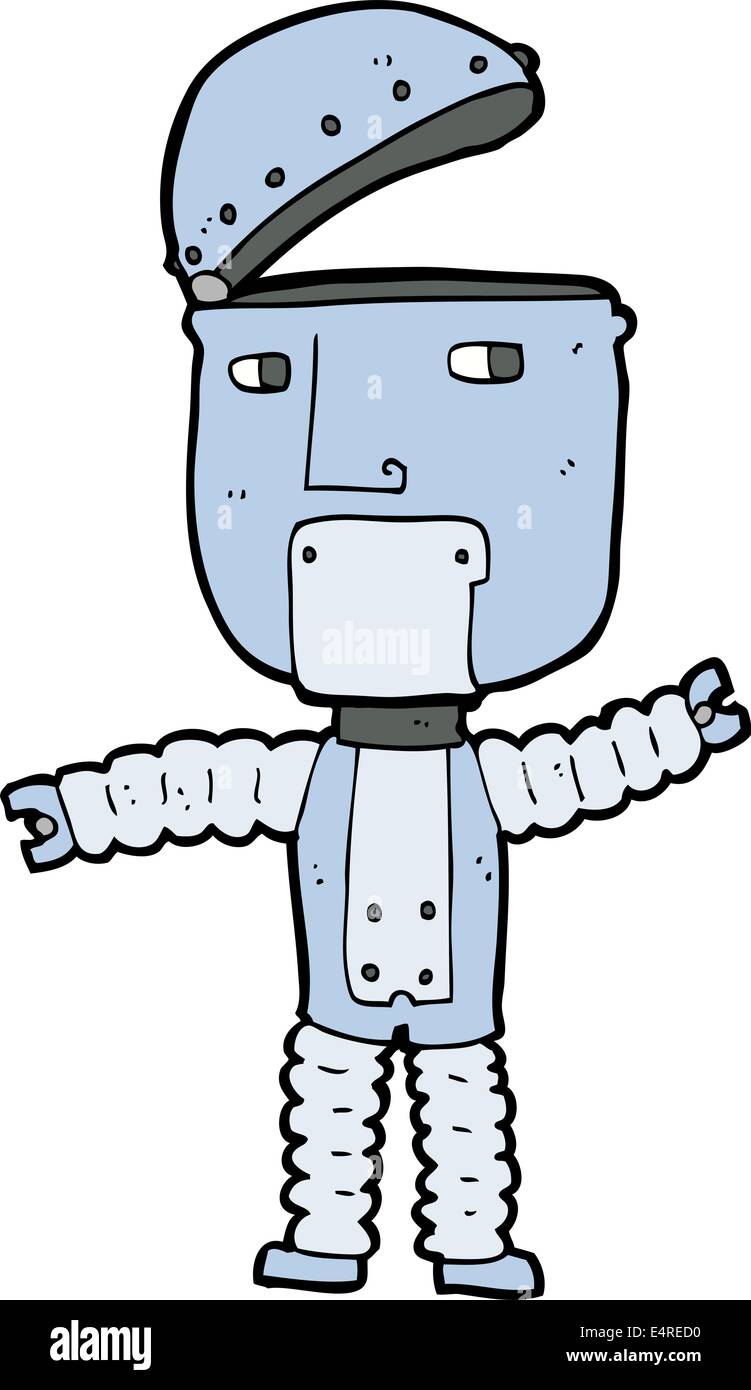 Funny cartoon robot open head hi-res stock photography and images - Alamy