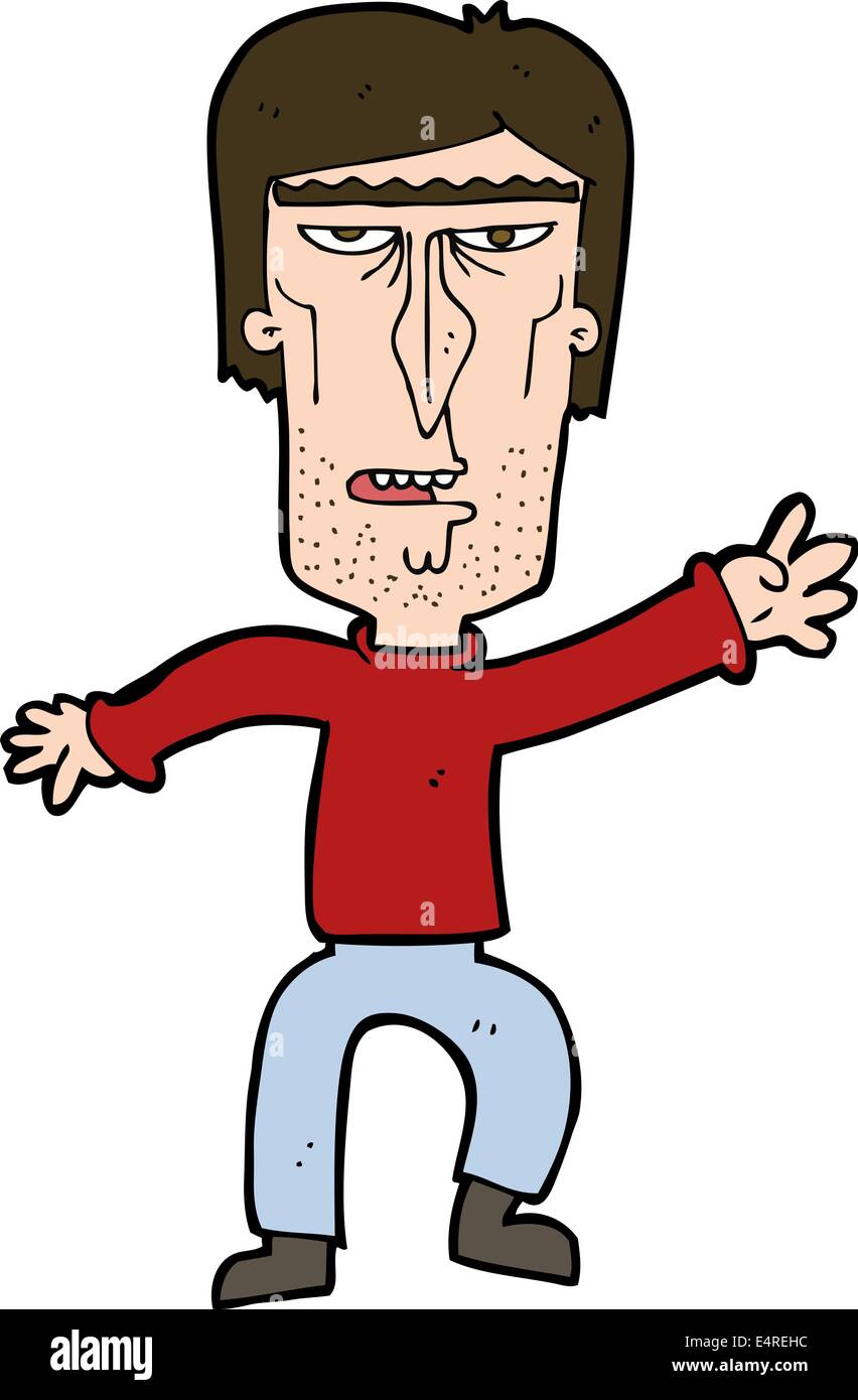 cartoon angry man waving warning Stock Vector Image & Art - Alamy