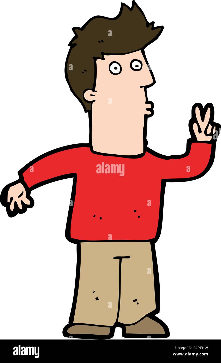 cartoon man giving peace sign Stock Vector Image & Art - Alamy
