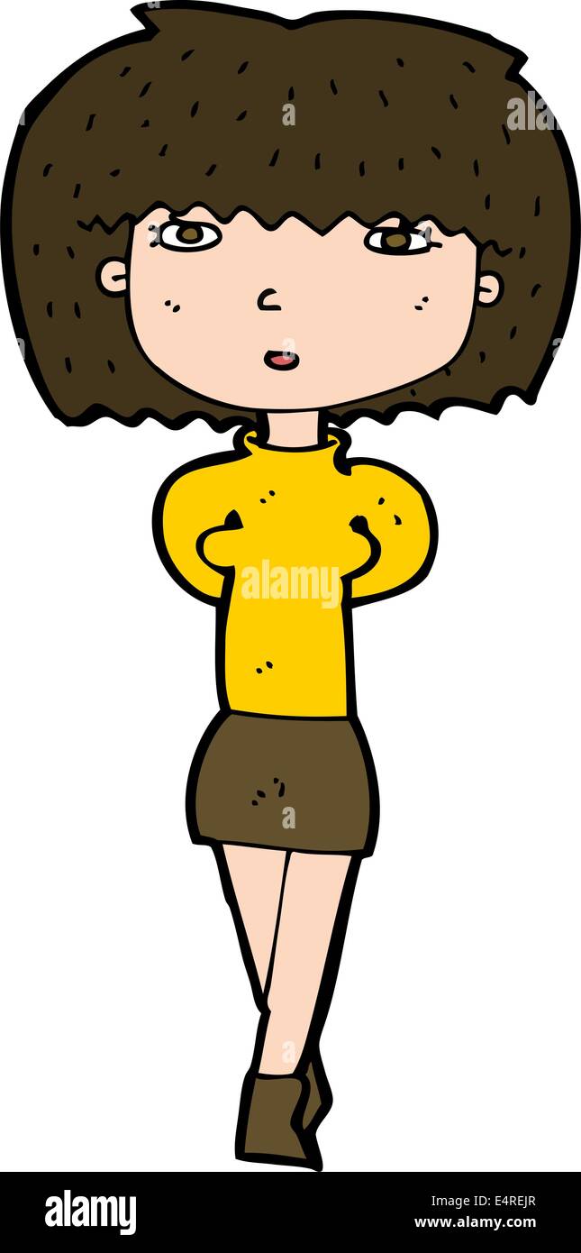cartoon shy woman Stock Vector Image & Art - Alamy