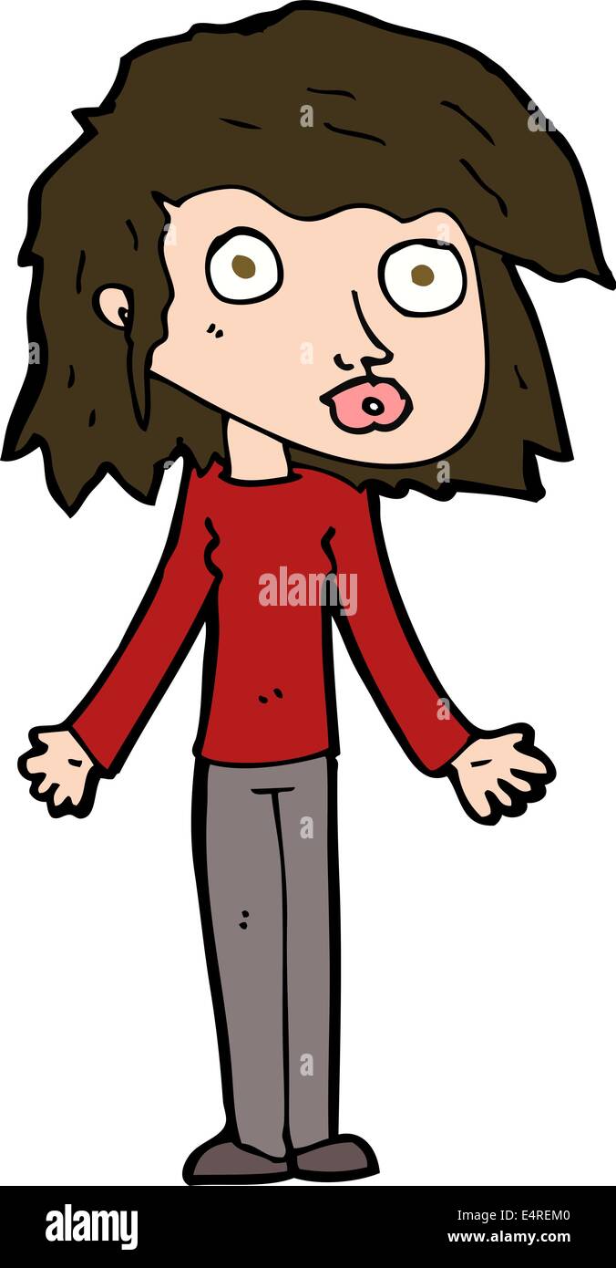 Girl shrugging shoulders Stock Vector Images - Alamy