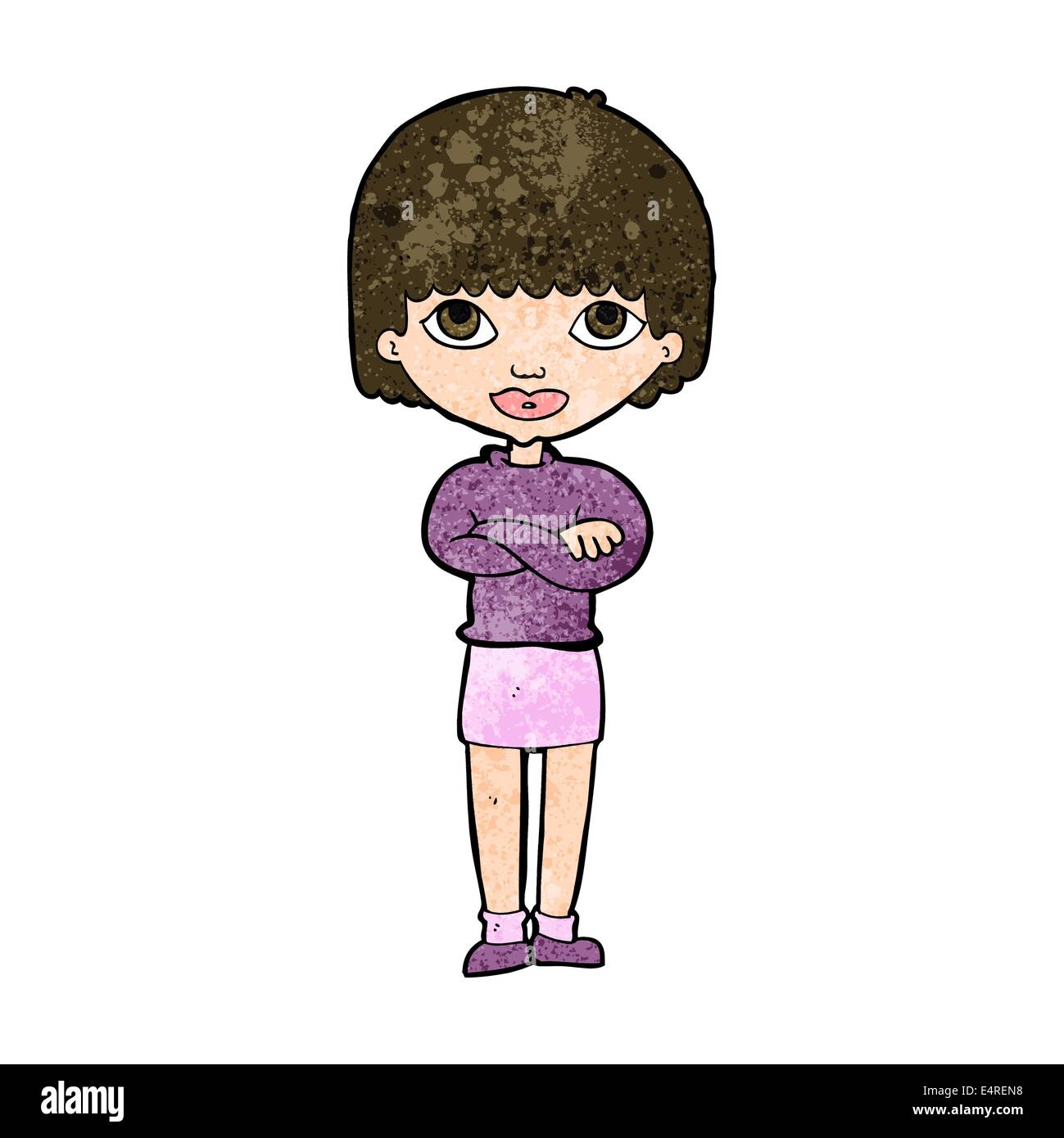 cartoon woman with folded arms Stock Vector Image & Art - Alamy