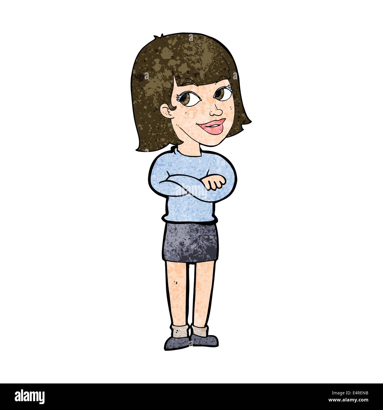 cartoon happy woman looking over Stock Vector Image & Art - Alamy