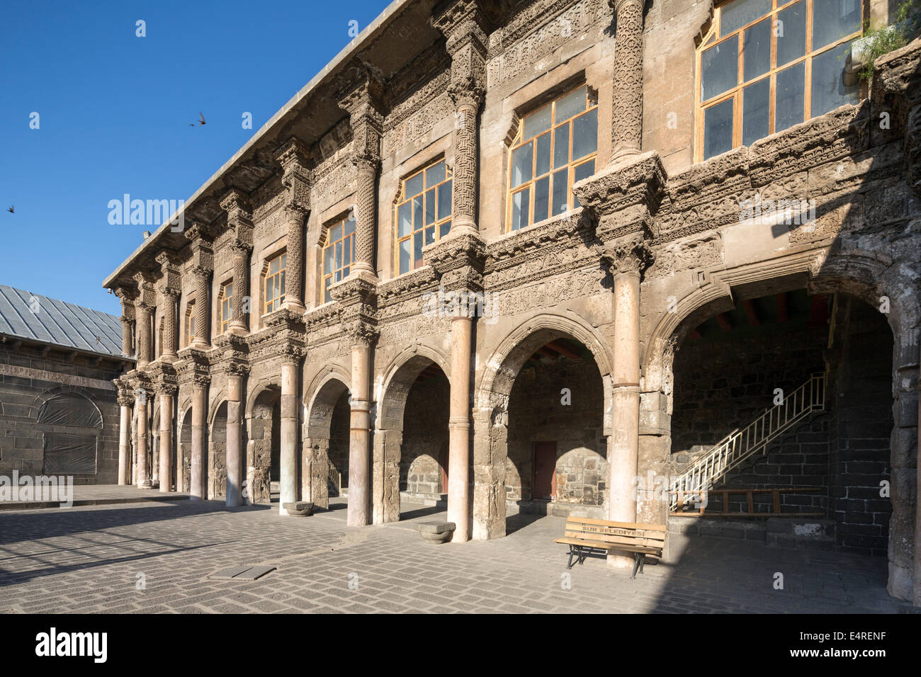 west arcade of courtyard, Great mosque, Diyarbakir, Anatolia, Turkey ...