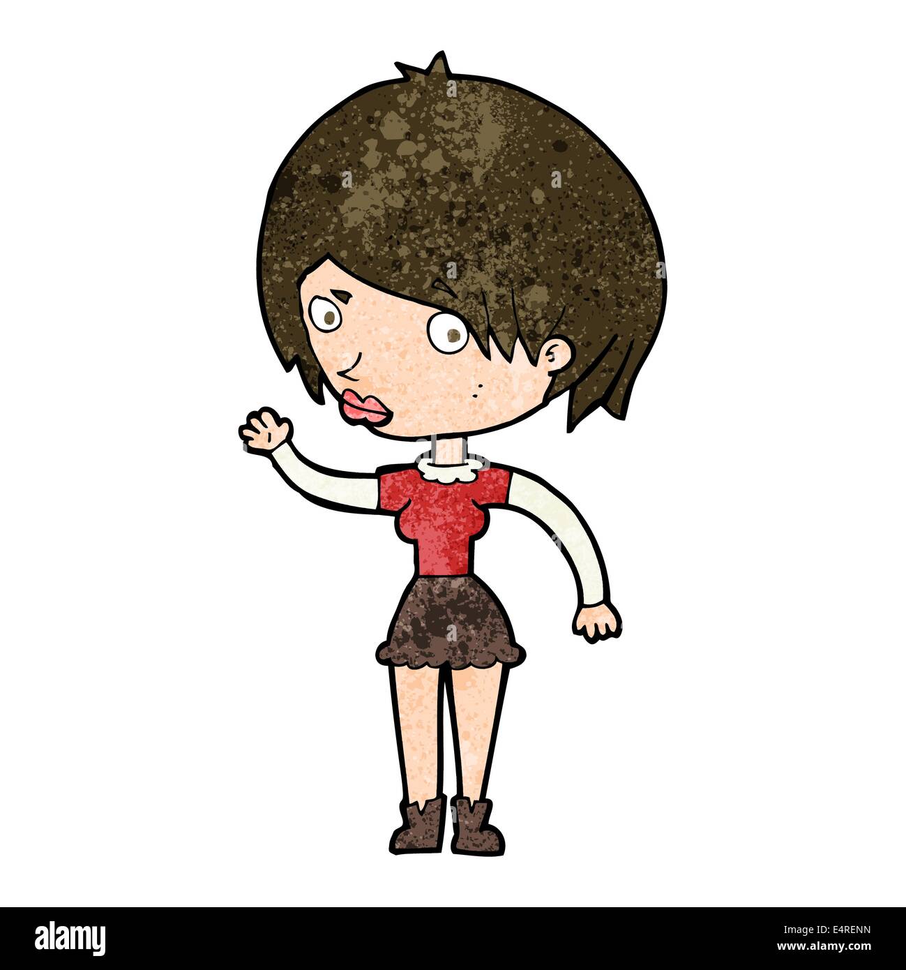 cartoon waving woman Stock Vector Image & Art - Alamy