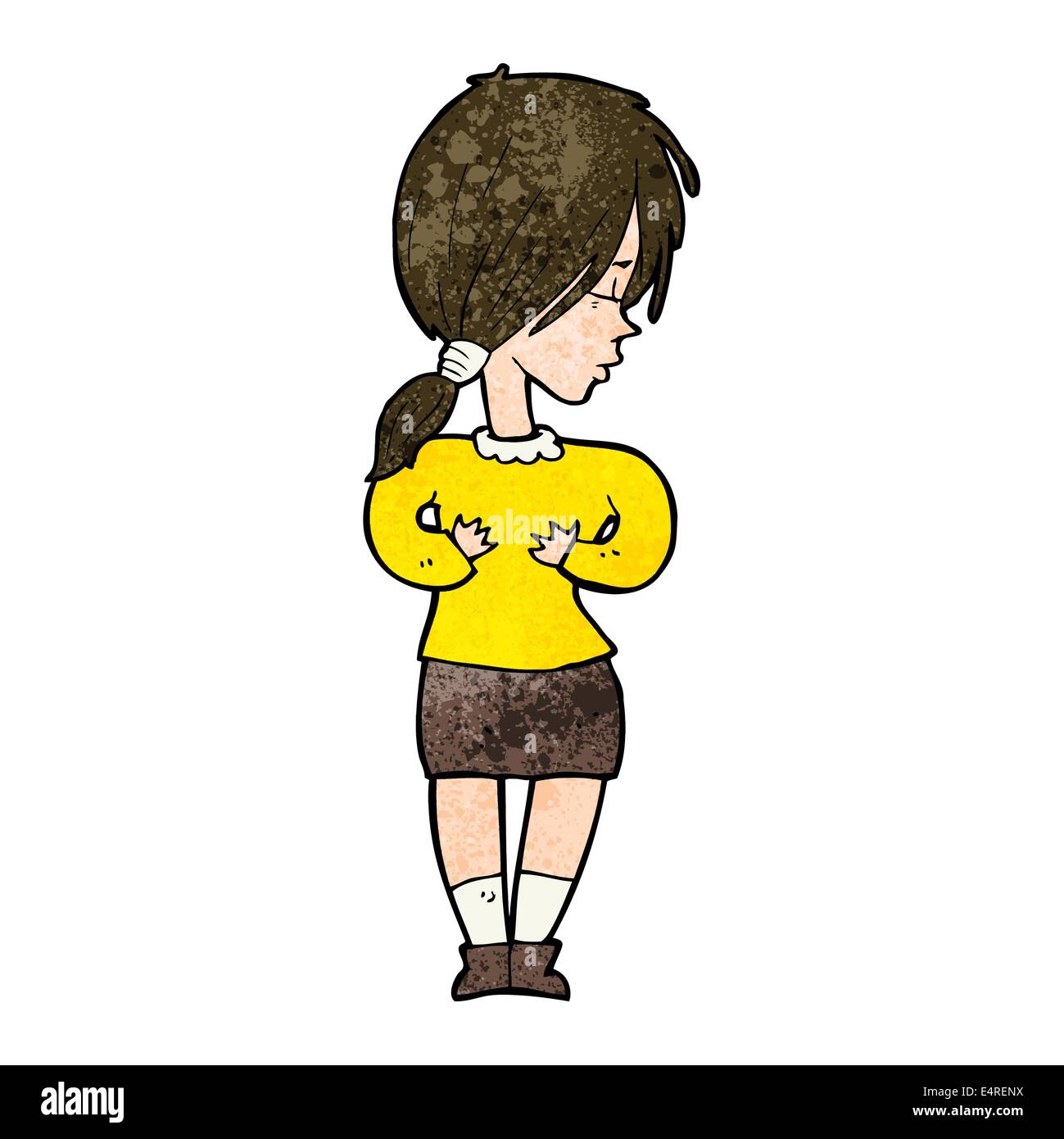 cartoon shy woman Stock Vector Image & Art - Alamy