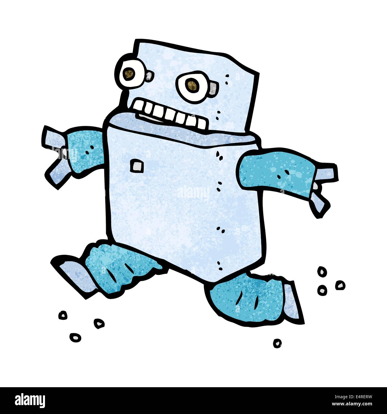 Cartoon illustration funny running robot Stock Vector Images - Alamy