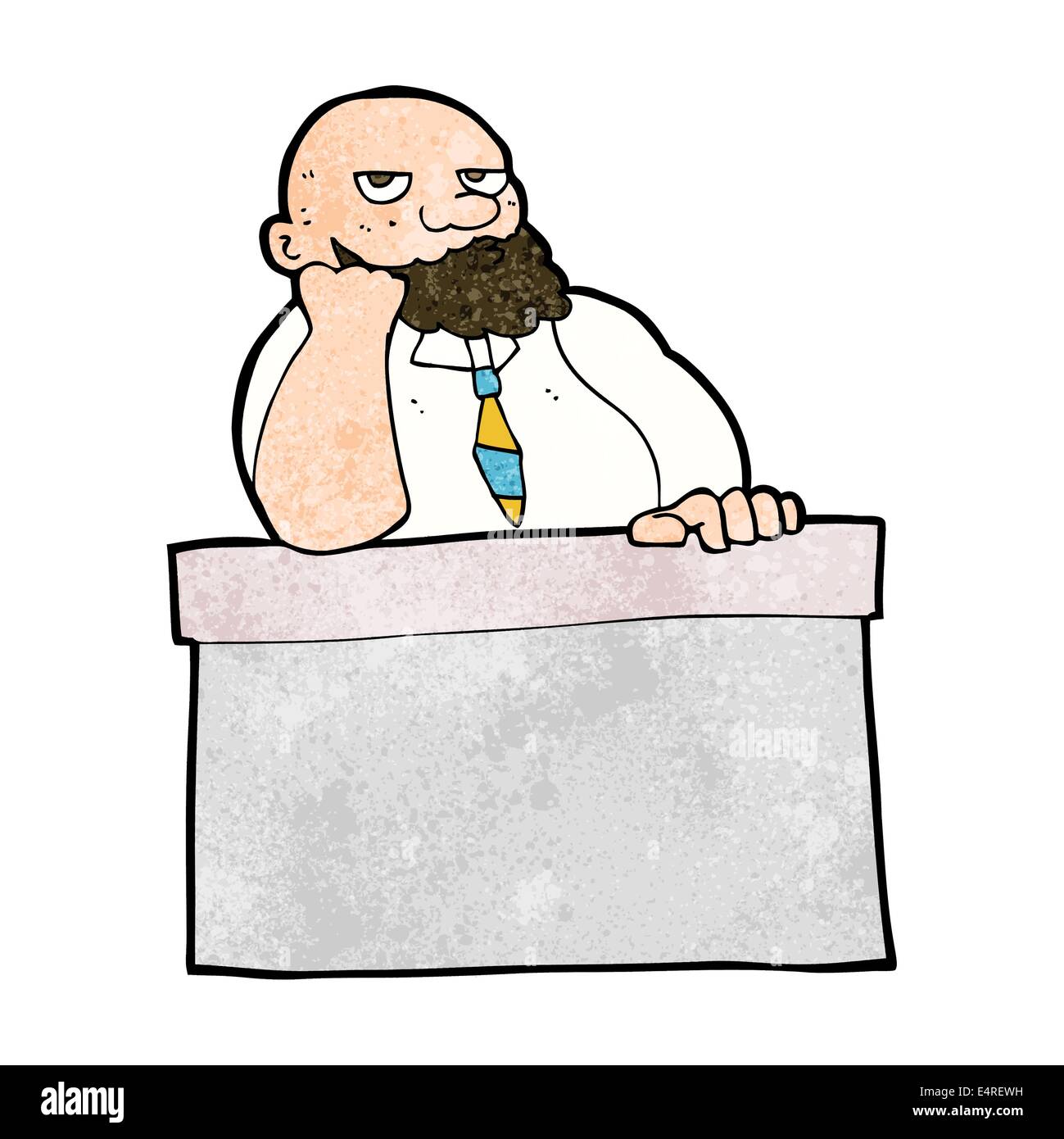 cartoon bored man at desk Stock Vector Image & Art - Alamy