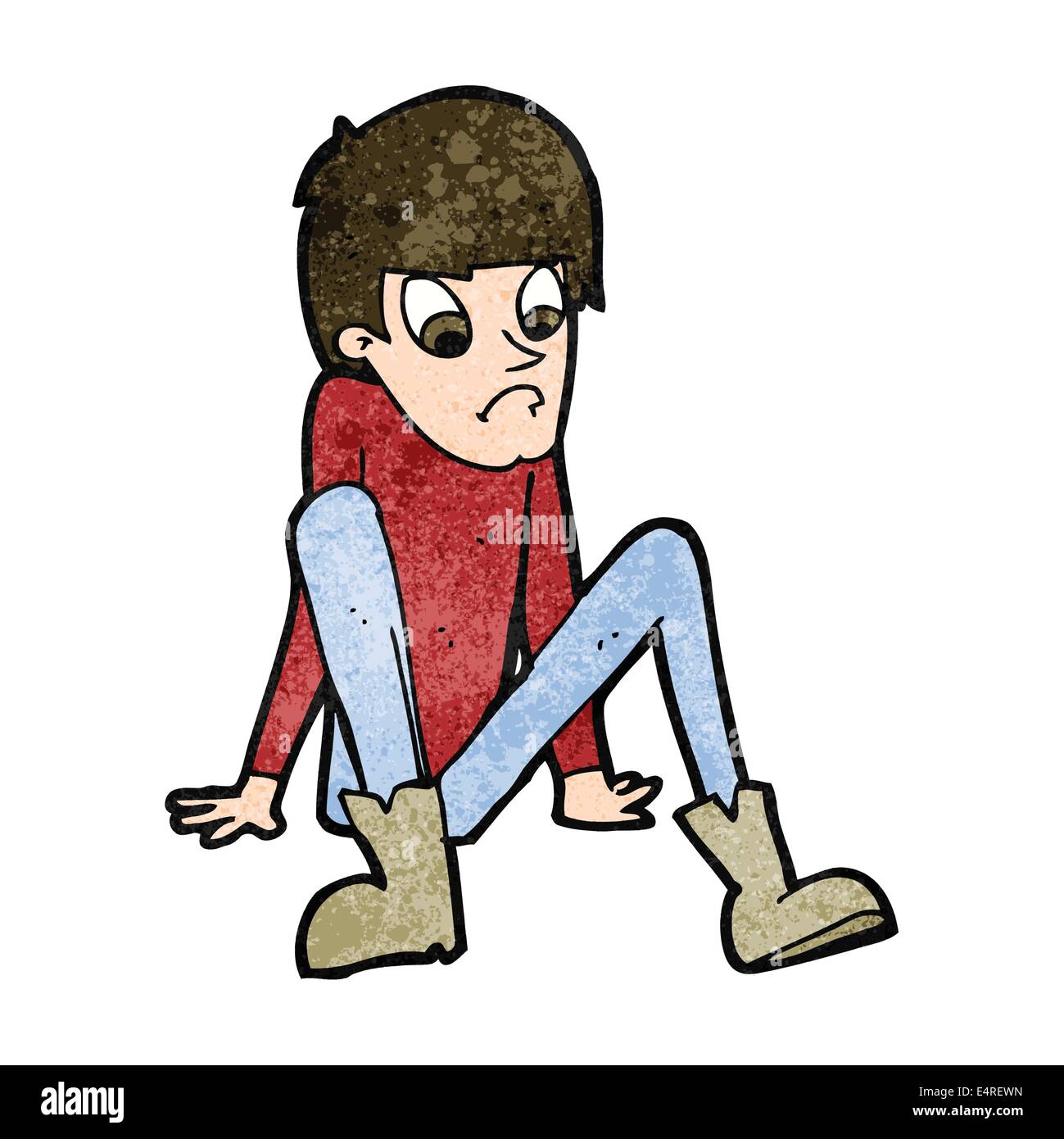 cartoon boy sitting on floor Stock Vector Image & Art - Alamy