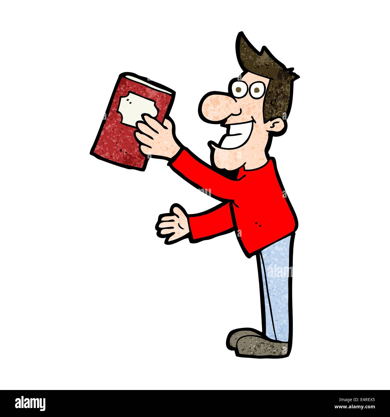 cartoon man with book Stock Vector Image & Art - Alamy