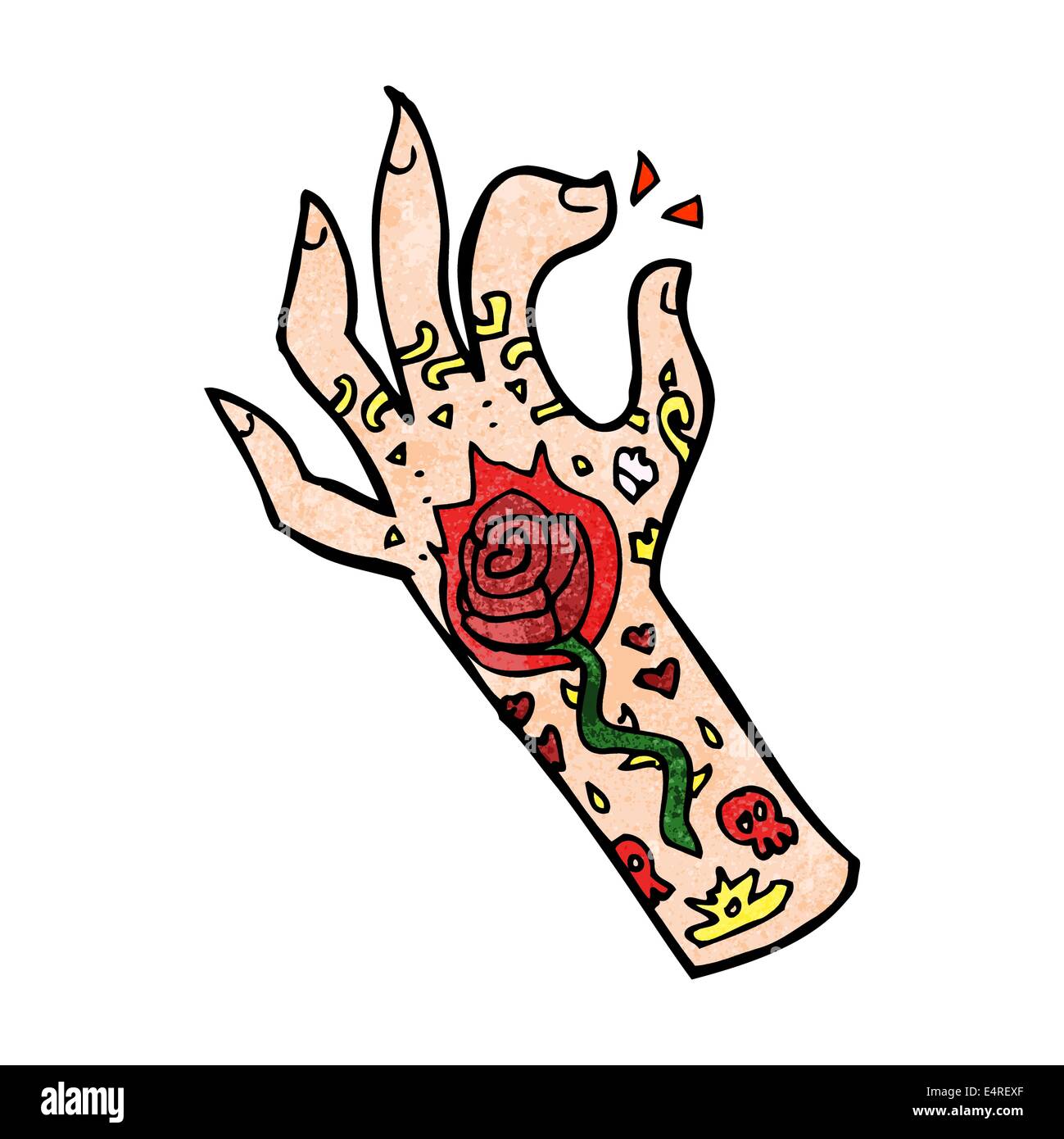 cartoon tattoo hand Stock Vector Image & Art - Alamy