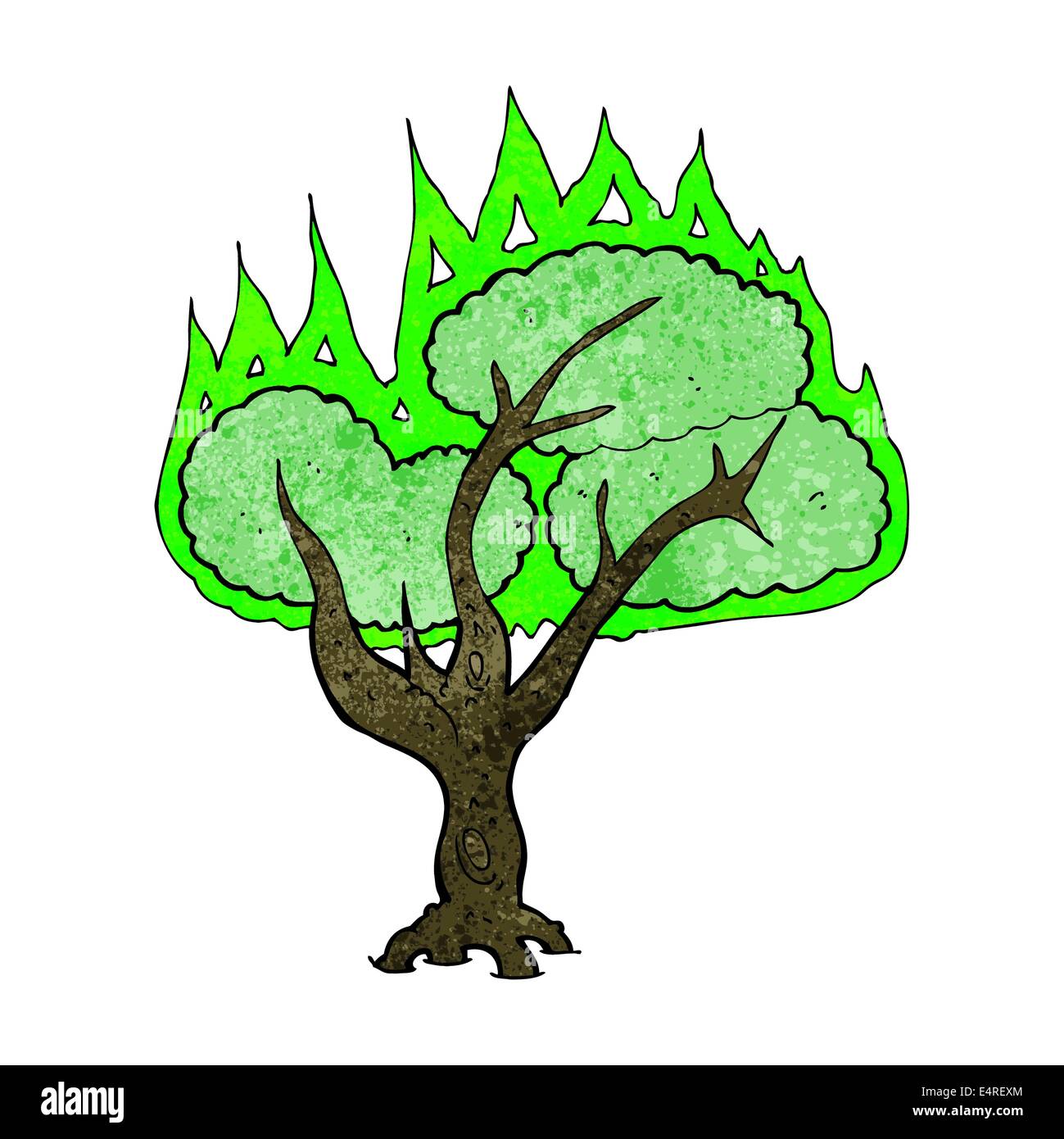 cartoon spooky burning tree Stock Vector Image & Art - Alamy