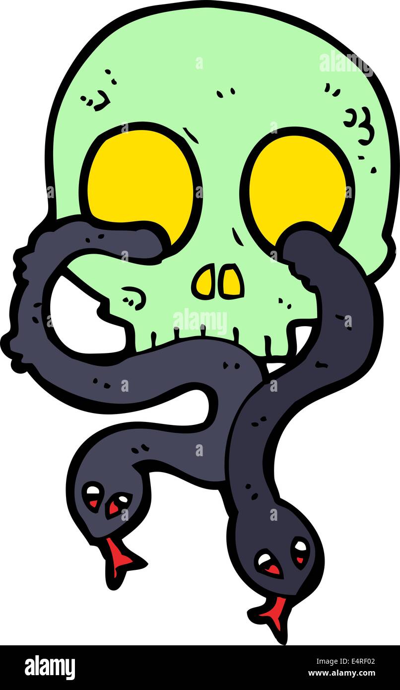 cartoon skull with snakes Stock Vector Image & Art - Alamy