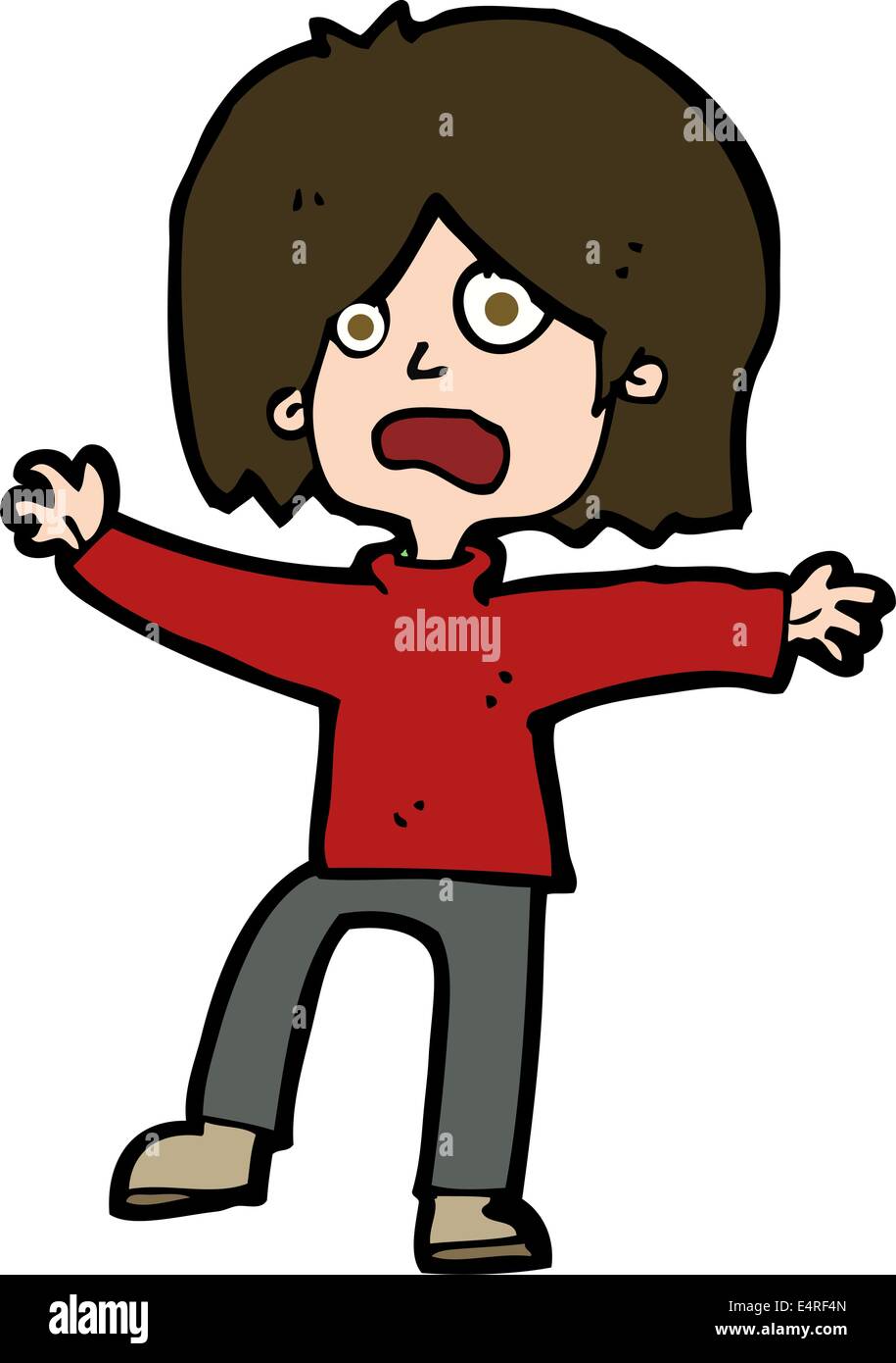 cartoon scared person Stock Vector Image & Art - Alamy