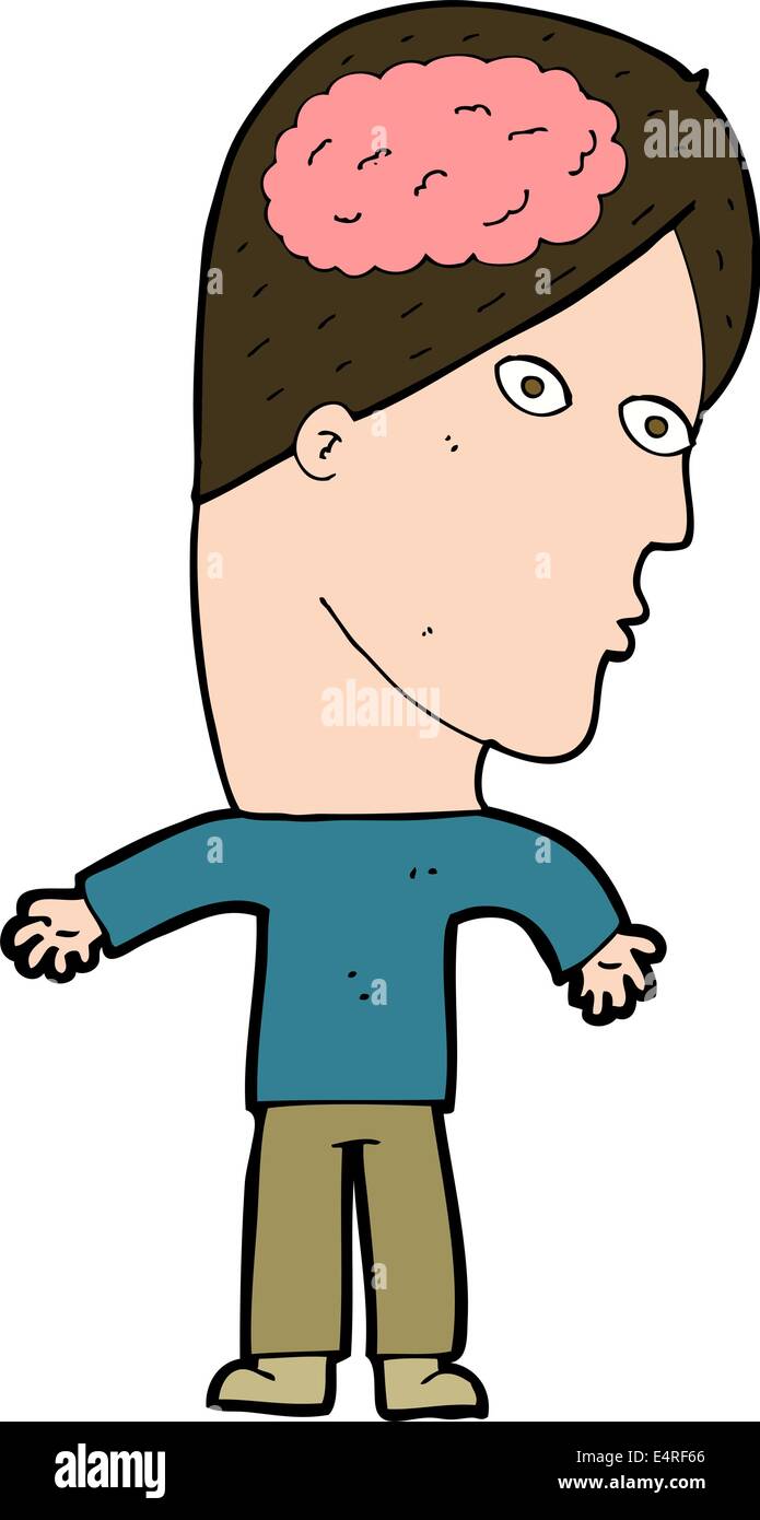 cartoon man with brain symbol Stock Vector Image & Art - Alamy