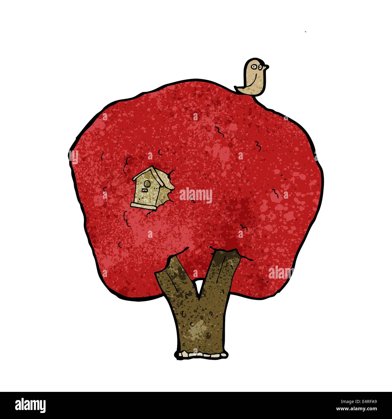 cartoon tree with birdhouse Stock Vector Image & Art - Alamy