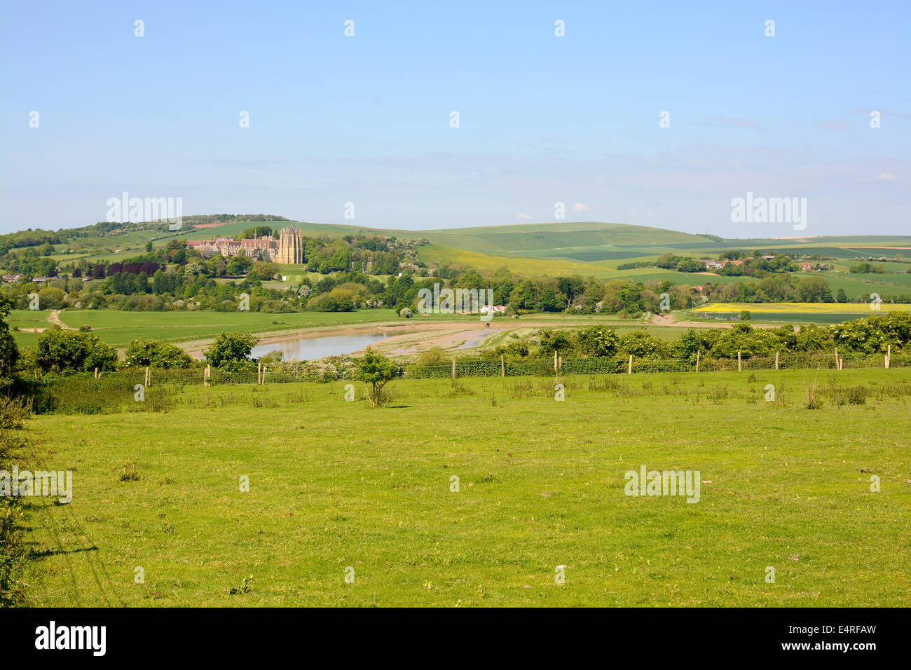 River Adur valley at Shoreham. West Sussex. England. With Lancing ...