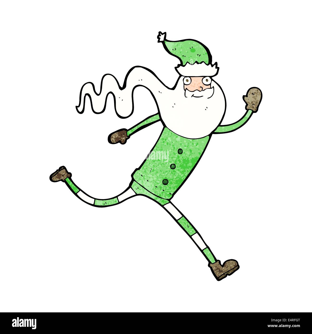Cartoon illustration funny running santa Cut Out Stock Images ...