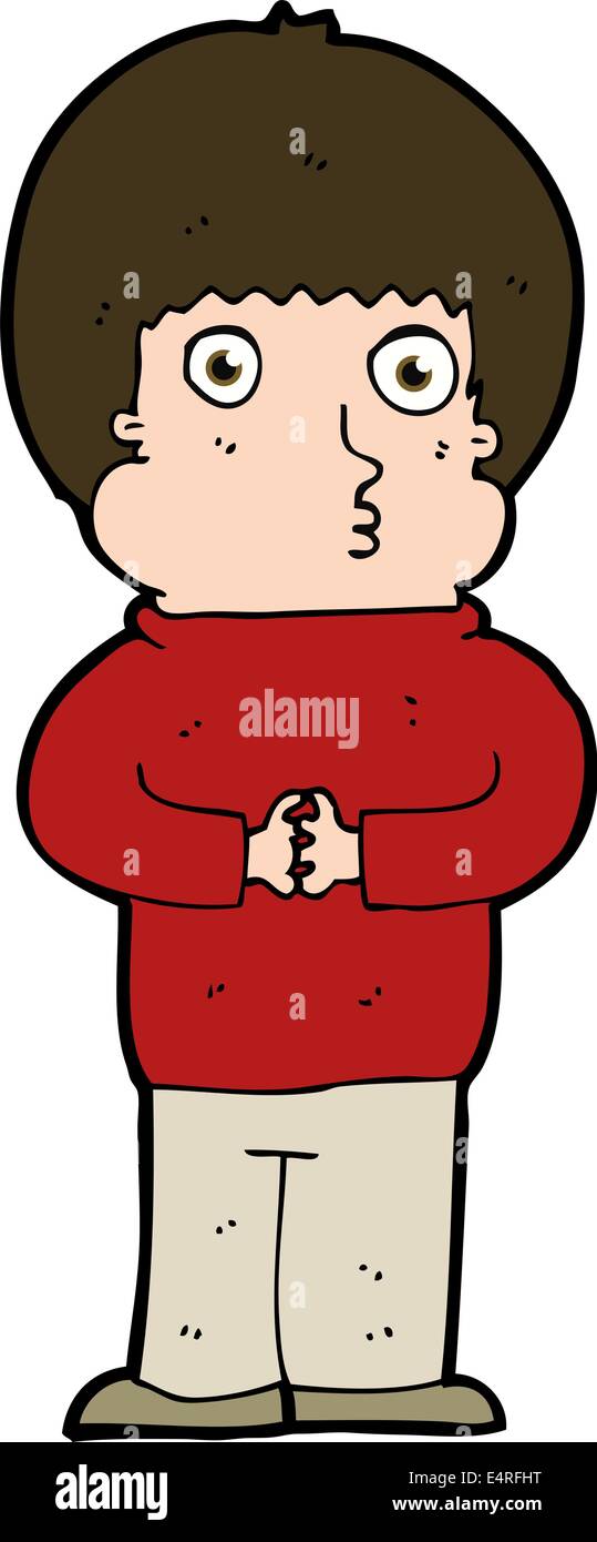 Shy nervous boy Stock Vector Images - Alamy