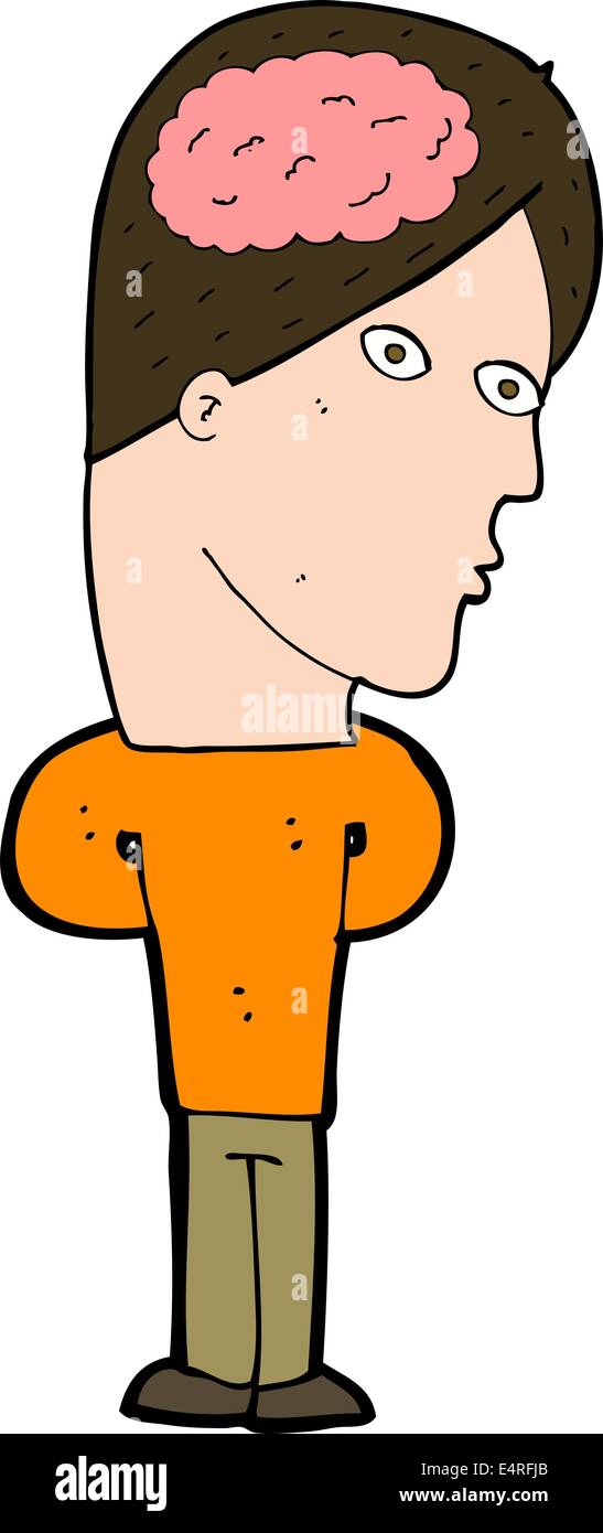 cartoon man with big brain Stock Vector Image & Art - Alamy