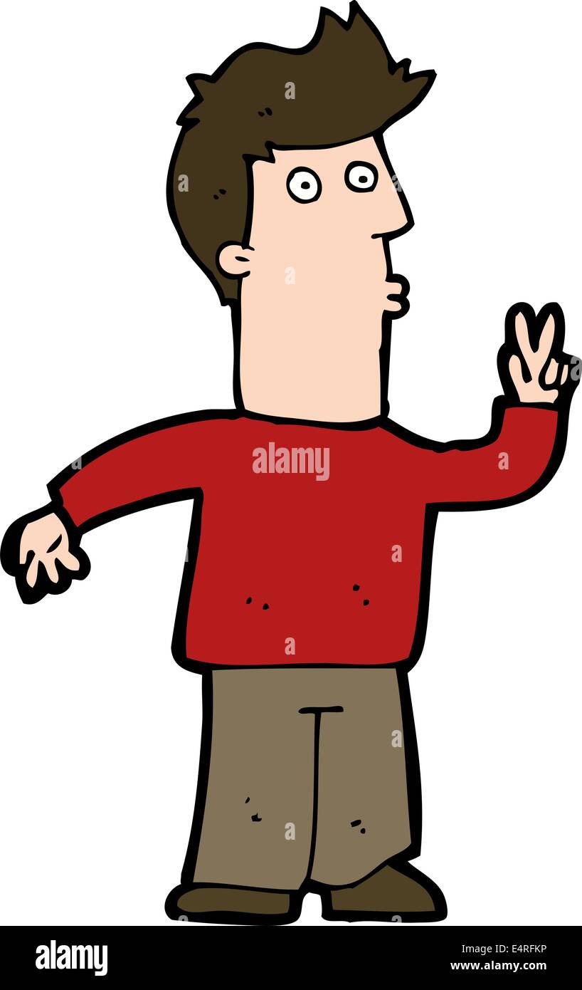 cartoon man signaling with hand Stock Vector Image & Art - Alamy