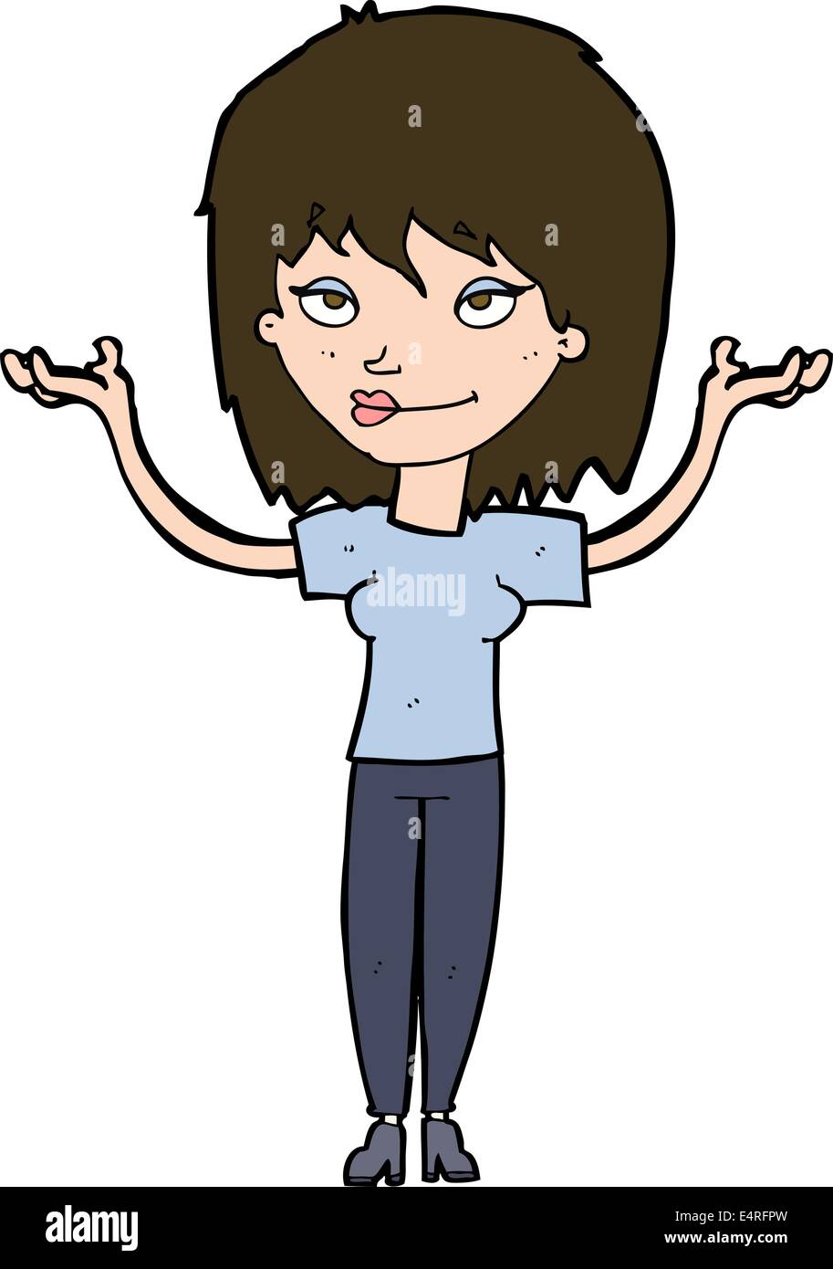 cartoon woman shrugging Stock Vector Image & Art - Alamy