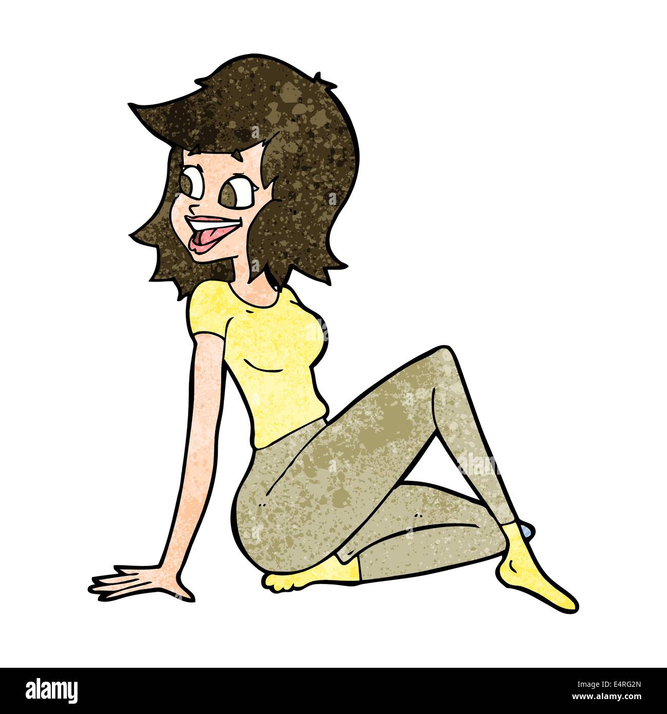cartoon pretty woman looking happy Stock Vector Image & Art - Alamy