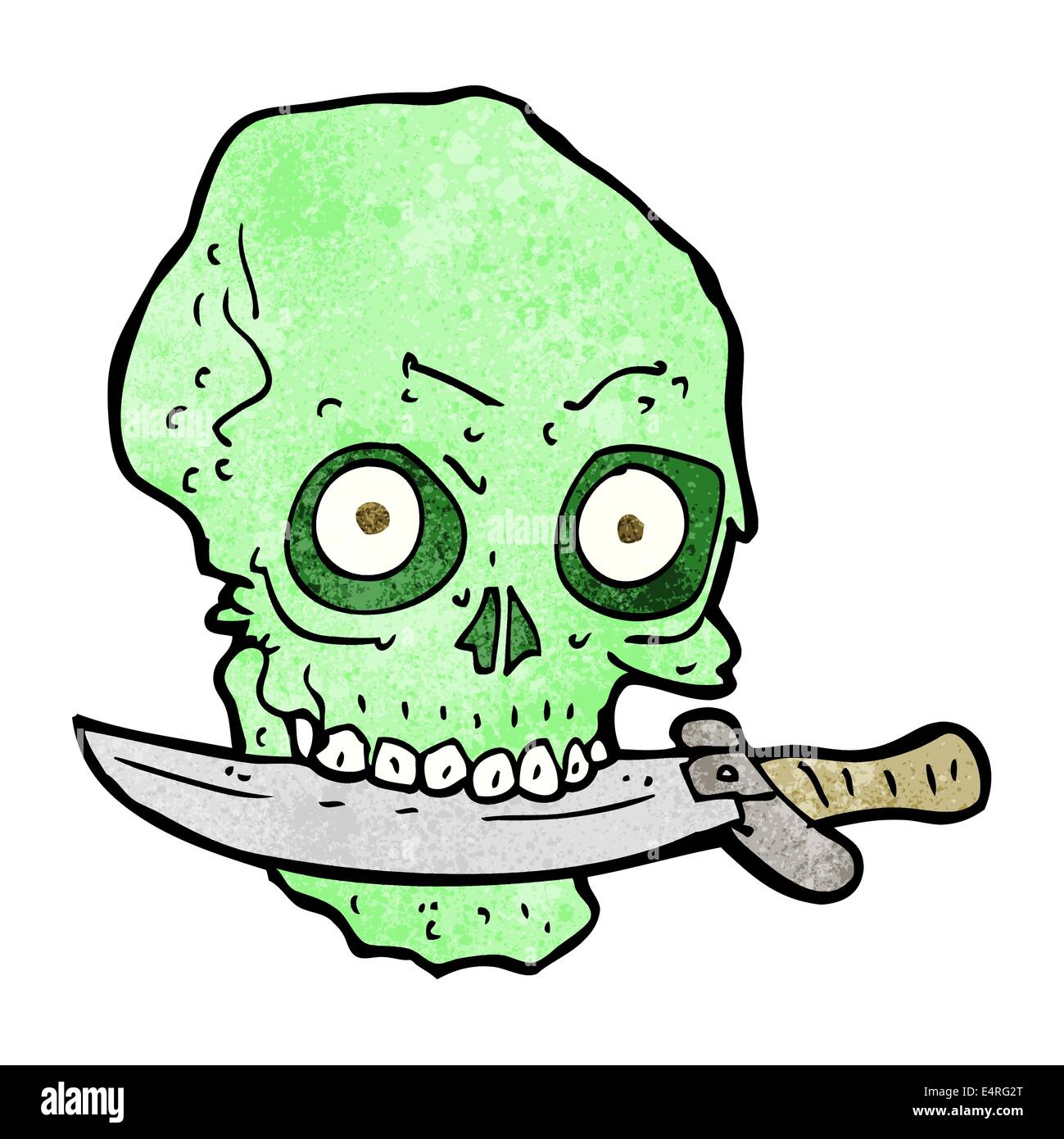cartoon pirate skull with knife in teeth Stock Vector Image & Art - Alamy
