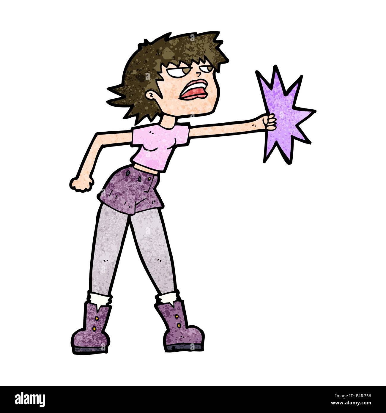 cartoon woman punching Stock Vector Image & Art - Alamy