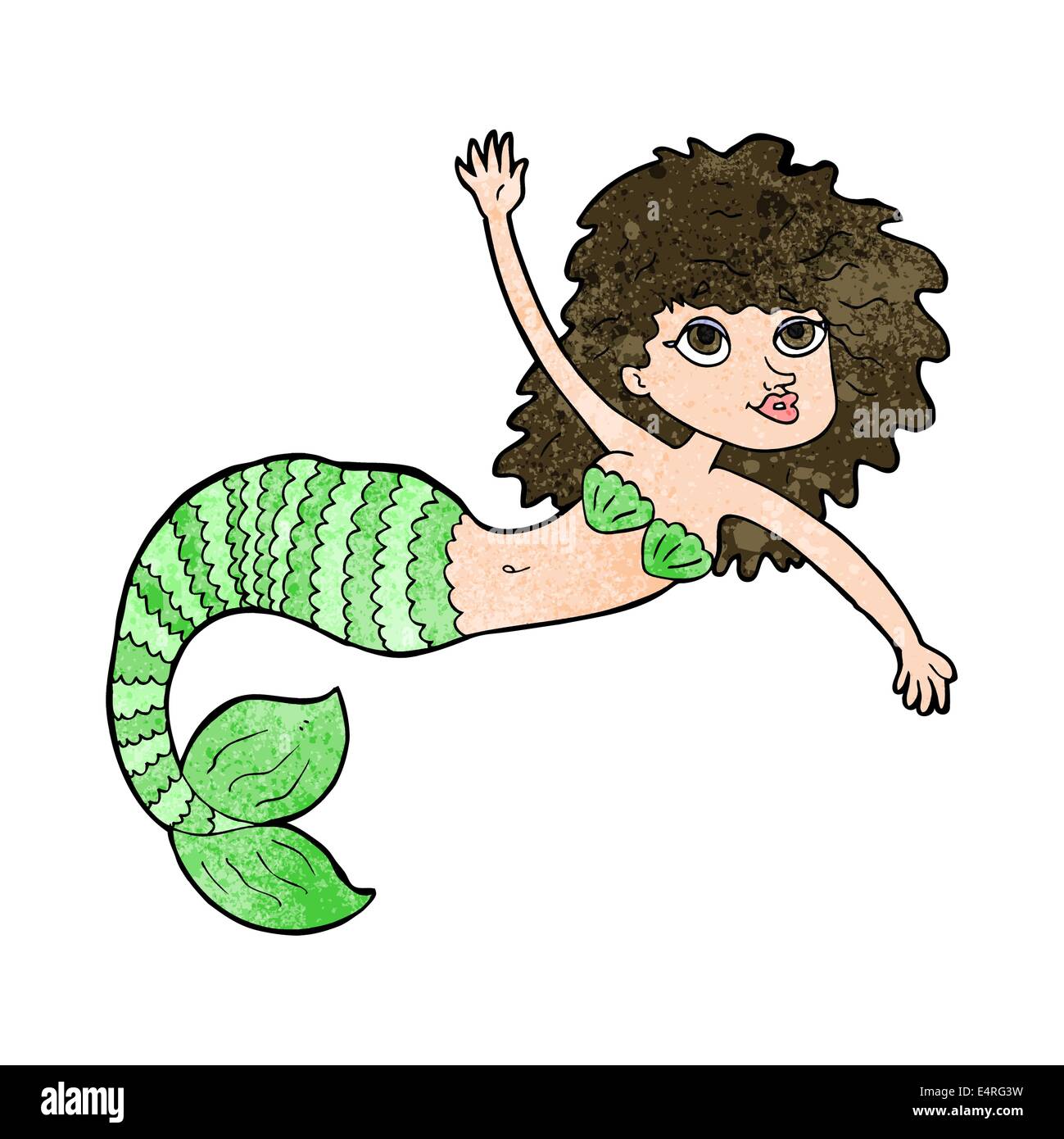 cartoon pretty mermaid waving Stock Vector Image & Art - Alamy