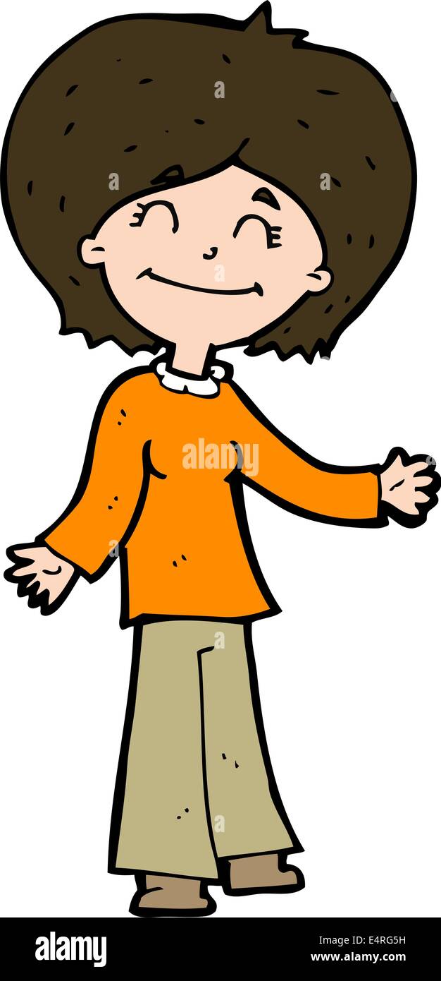 cartoon happy woman Stock Vector Image & Art - Alamy