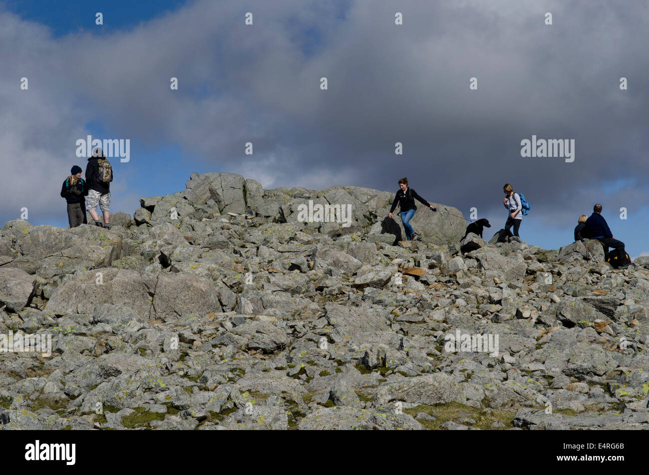 On Great Gable in the English Lake District.rock Stock Photo - Alamy
