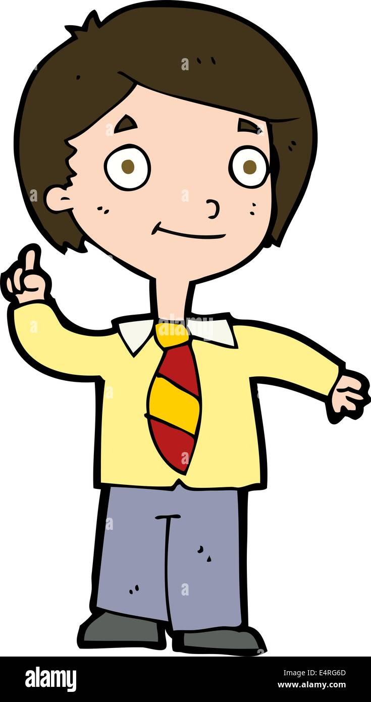 cartoon school boy answering question Stock Vector Image & Art - Alamy