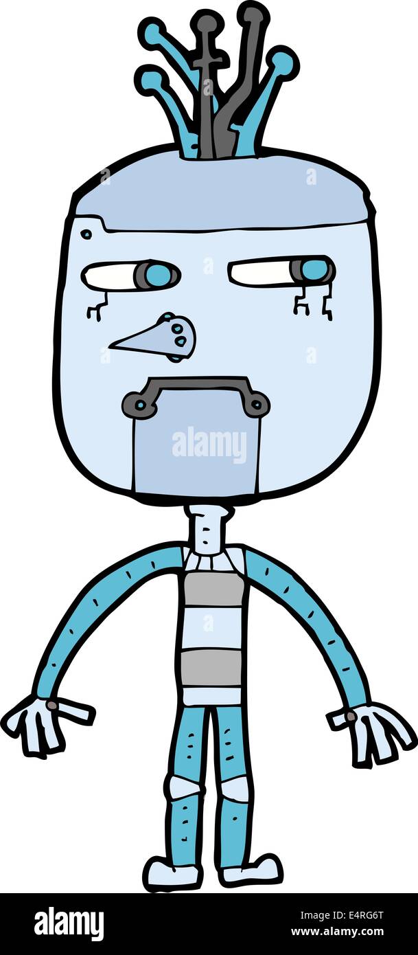 funny cartoon robot Stock Vector Image & Art - Alamy