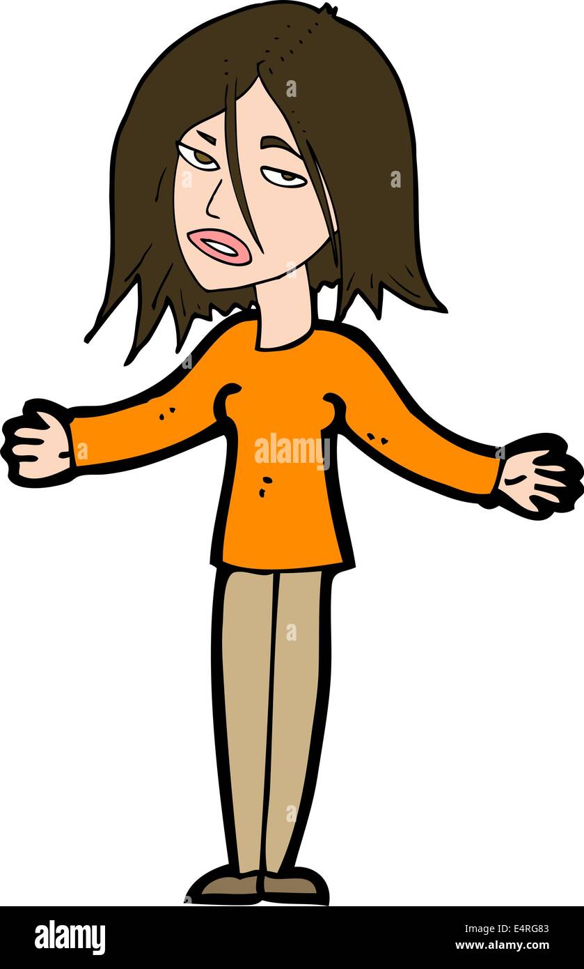 cartoon woman shrugging shoulders Stock Vector Image & Art - Alamy