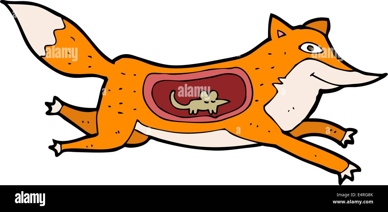 cartoon fox with mouse in belly Stock Vector Image & Art - Alamy