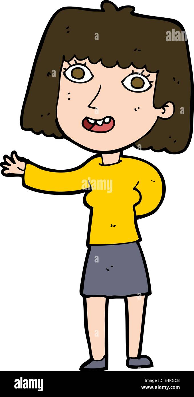 cartoon friendly woman waving Stock Vector Image & Art - Alamy